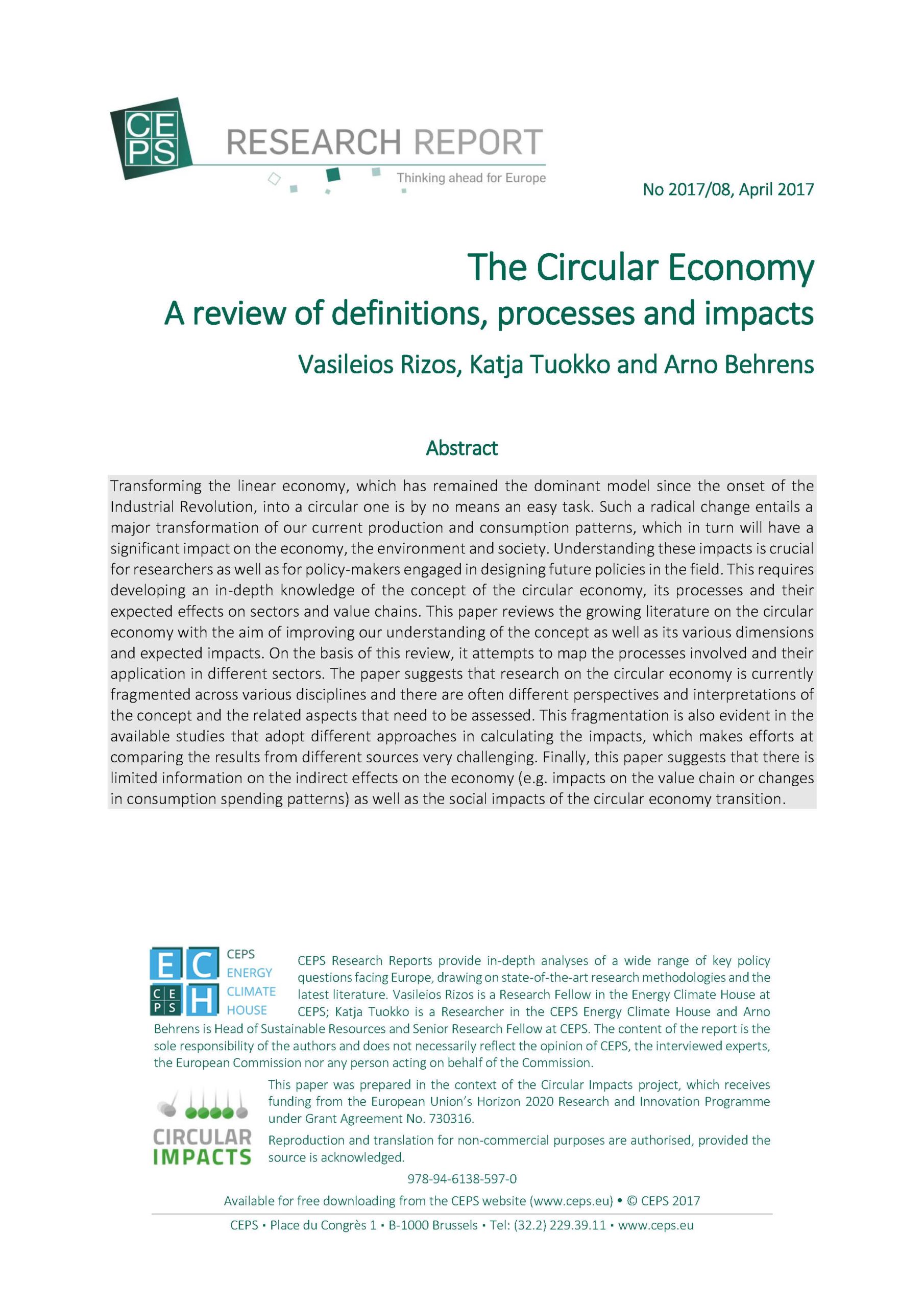 CIRCULAR IMPACTS – CEPS